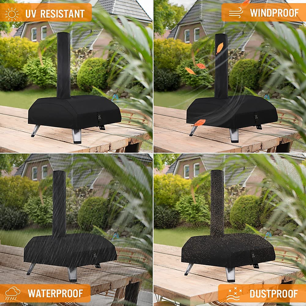 Carry Cover for Ooni Karu 16 inch Pizza Oven, iCOVER Heavy Duty Portable Outdoor Pizza Oven Cover for Ooni Karu 16 Multi-Fuel Waterproof Backyard Pizza Oven Accessories