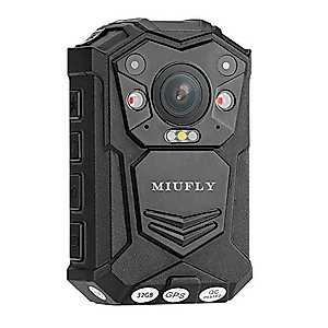 MIUFLY 1296P HD Police Body Camera with 2 Inch Display, Night Vision, Built in 32G Memory and GPS for Security