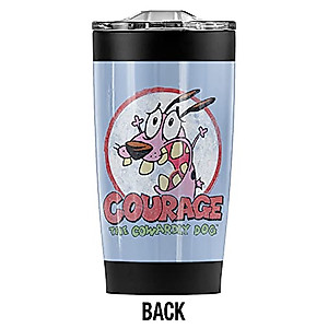 Courage the Cowardly Dog Vintage Courage Stainless Steel Tumbler 20 oz Coffee Travel Mug/Cup, Vacuum Insulated & Double Wall with Leakproof Sliding Lid | Great for Hot Drinks and Cold Beverages