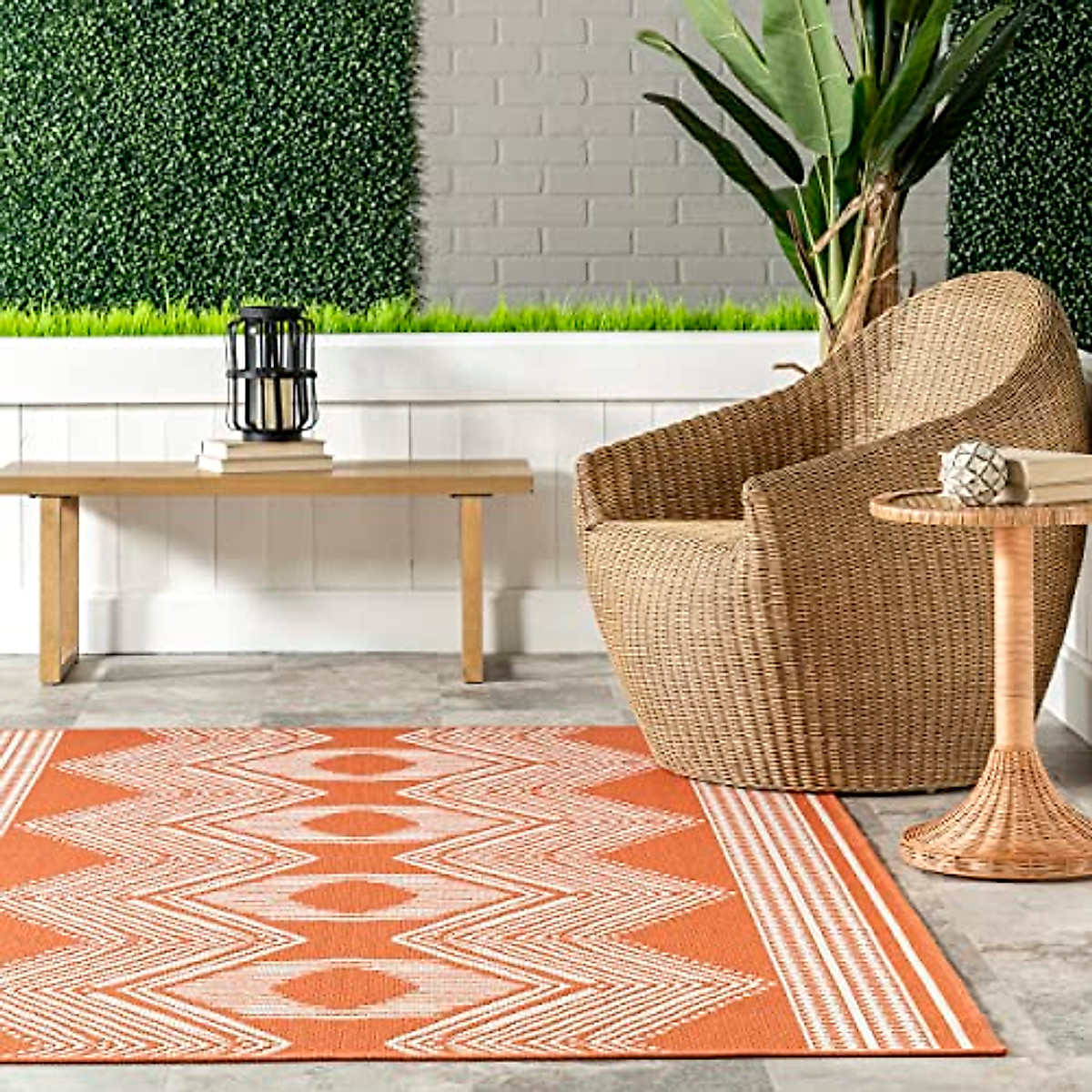 nuLOOM Ranya Tribal Indoor/Outdoor Area Rug, 8' x 10', Orange