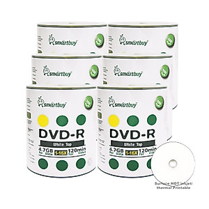 Smartbuy 600-disc 4.7gb/120min 16x DVD-R White Top Blank Data Recordable Media Disc