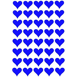 Royal Green 19MM (3/4") Hearts Sticker Envelope Seals Love Decorative Crafting and Scrapbooking Labels in Blue - 200 Pack