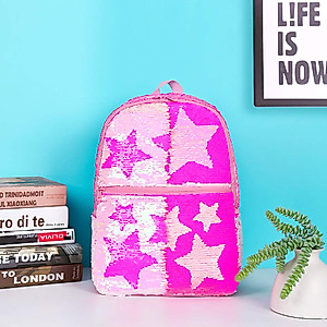 Le Vasty Sequin School Backpack for Girls Boys Kids Cute Kindergarten Elementary Book Bag Bookbag Glitter Sparkly Back Pack One_Size