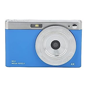 4K Digital Camera, Mini Portable 2.88in IPS HD Large Screen Children Camera Mirrorless AF Autofocus 16X Zoom 50MP Camera Macaron Style Kids Selfie Camera Christmas Birthday Gifts with LED Fill(Blue)