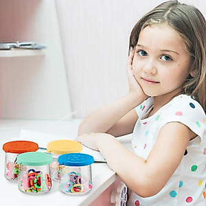 VOLCANOES CLUB Oui Yogurt Jar Lids Silicone | 12 Pack Colorful Covers Fit For 5 Oz Oui Yogurt Glass Jars | Perfect For Oui Yogurt Bottle with Label | Lids Only | Food-Grade/Leakproof/Reusable