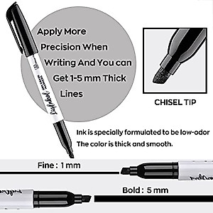 Dry Erase Markers Bulk, Liqinkol 144 Pack Black Whiteboard Markers, Chisel Point Low Odor Dry Erase Markers for School Office Home