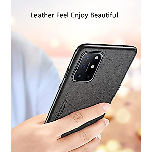 Puxssul for OnePlus 8T 5G Case, Soft TPU Artificial Leather case,Extremely Light Ultra-Light Camera Protection Leather Cover Case for OnePlus 8T 5G (Black)