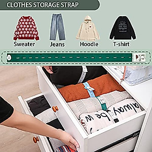 Clothing Storage Strap with Adjustable Button Elastic, Lazy Folding Clothes Storage, Organization Straps for Wardrobe, Travel, Camping (8)
