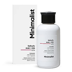 Minimalist 2% Salicylic Acid Face Wash for Oily, Acne Prone Skin | Sulphate free, Anti Acne Face Cleanser With LHA & Zinc | For Women & Men | 100 ml