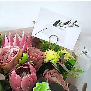 40Pcs Metal Wire Floral Place Card Holder,Picture Holders, Photo Clip Holder,Flower Card Holder Stick for Wedding Party Birthday Cake Topper Shower Party Flower