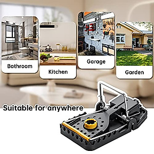 NiHome Rat Snap Trap 6-Pack Rat Trap Indoor Outdoor Humane Powerful Kill Animal Trap Easy Setup Metal Strike Bar Spring-Loaded Safe Large Mousetrap for Big Rats Rodent Trap for House Chipmunk Squirrel