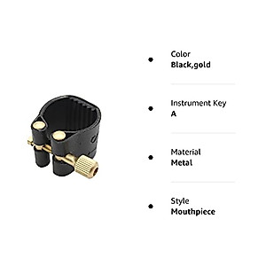 Andoer Alto Saxophone Ligature Fastener Compact Durable Artificial Leather for Alto Saxophone Rubber Mouthpiece