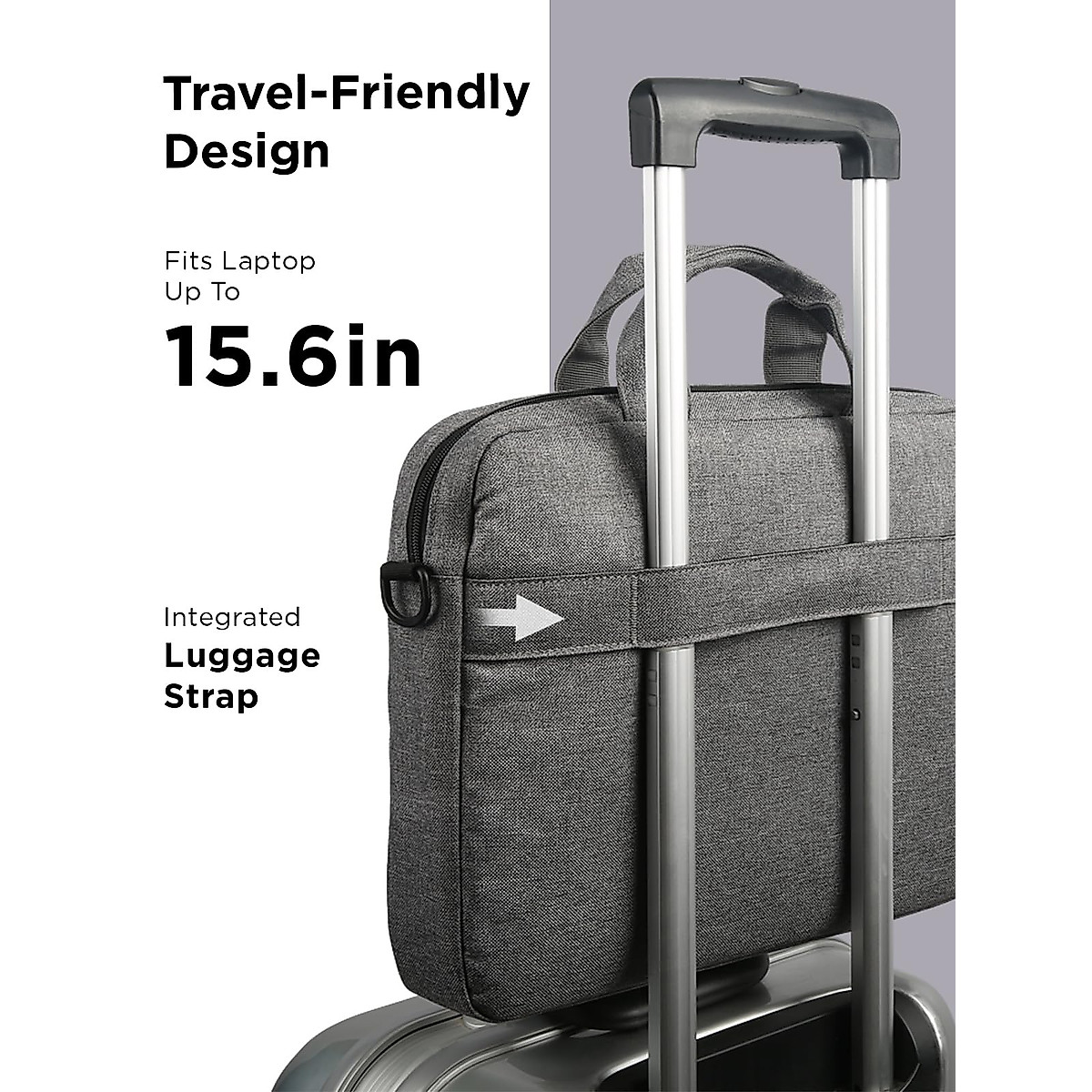 Lenovo Laptop Carrying Case T210, fits for 15.6-Inch Laptop and Tablet, Sleek Design, Durable and Water-Repellent Fabric, Business Casual or School, GX40Q17231 - Grey