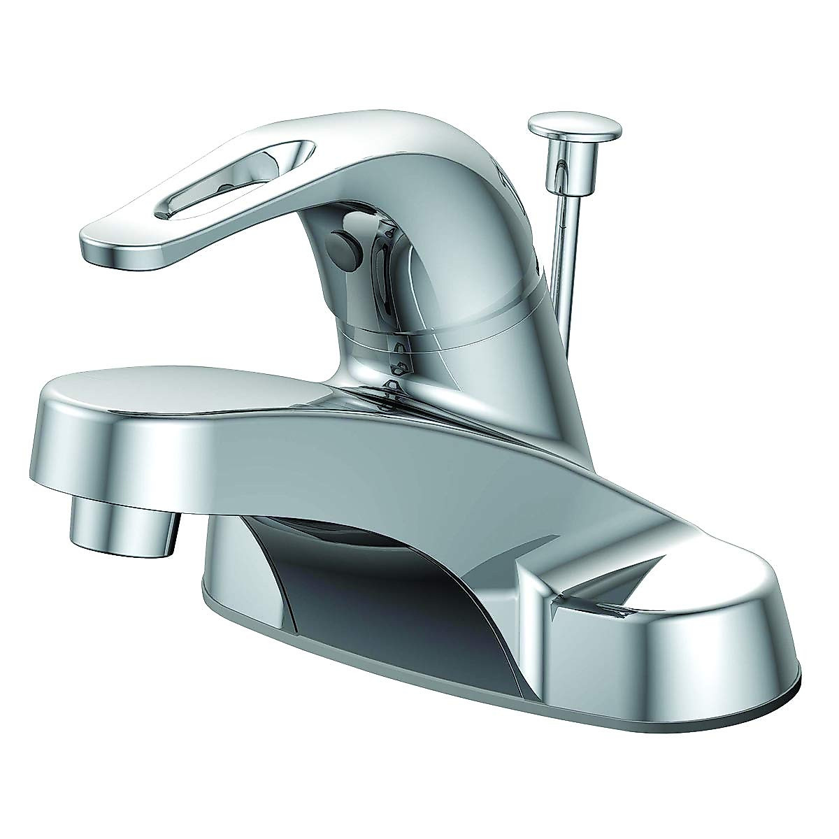 EZ-FLO Prestige Collection Single Handle Low Spout Lavatory Faucet, Bathroom Sink Faucet with Loop Lever Handle, Less Pop Up, Chrome, 10088LF