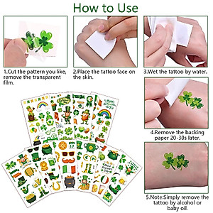 St Patricks Day Accessories Temporary Tattoos 10 Sheets,Saint Patricks Day Accessories Green Shamrock Irish Waterproof Clover Tattoo Stickers for Women Men,St Patricks Day Decor Party Favor Supplies