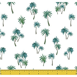 Stitch & Sparkle Fabrics, Tropical, Coconut Trees Cotton Fabrics, Quilt, Crafts, Sewing, Cut by The Yard, 44 Inches (RTCTP07)