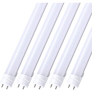 H&B Luxuries 4FT LED T8 Ballast Bypass Type B Light Tube, 18W, Single-Ended & Dual-Ended Connection, 2340LM, G13 Base,T8 T10 T12 Fluorescent Bulbs Replacement, UL & DLC - 4000K (5Pcs)