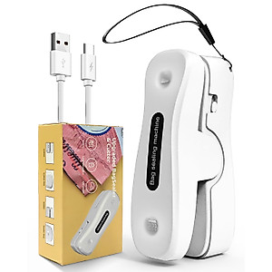 Mini Bag Sealer, Rechargeable Bag Sealer 2-in-1 Bag Sealer and Cutter Easy-use Snack Sealer with Magnet Portable Bag Resealer USB Mini Sealer for Chip Bag Plastic Bag Storage Freshness
