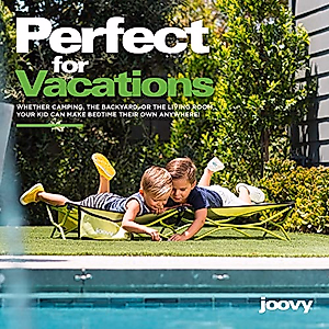 Joovy Foocot Travel Cot Featuring a Steel Frame and Tough Polyester Fabric, Storage Pocket, and Easily Folds into Included Travel Bag – Holds Kids Up to 48” Tall or 75 Lbs (Pink)