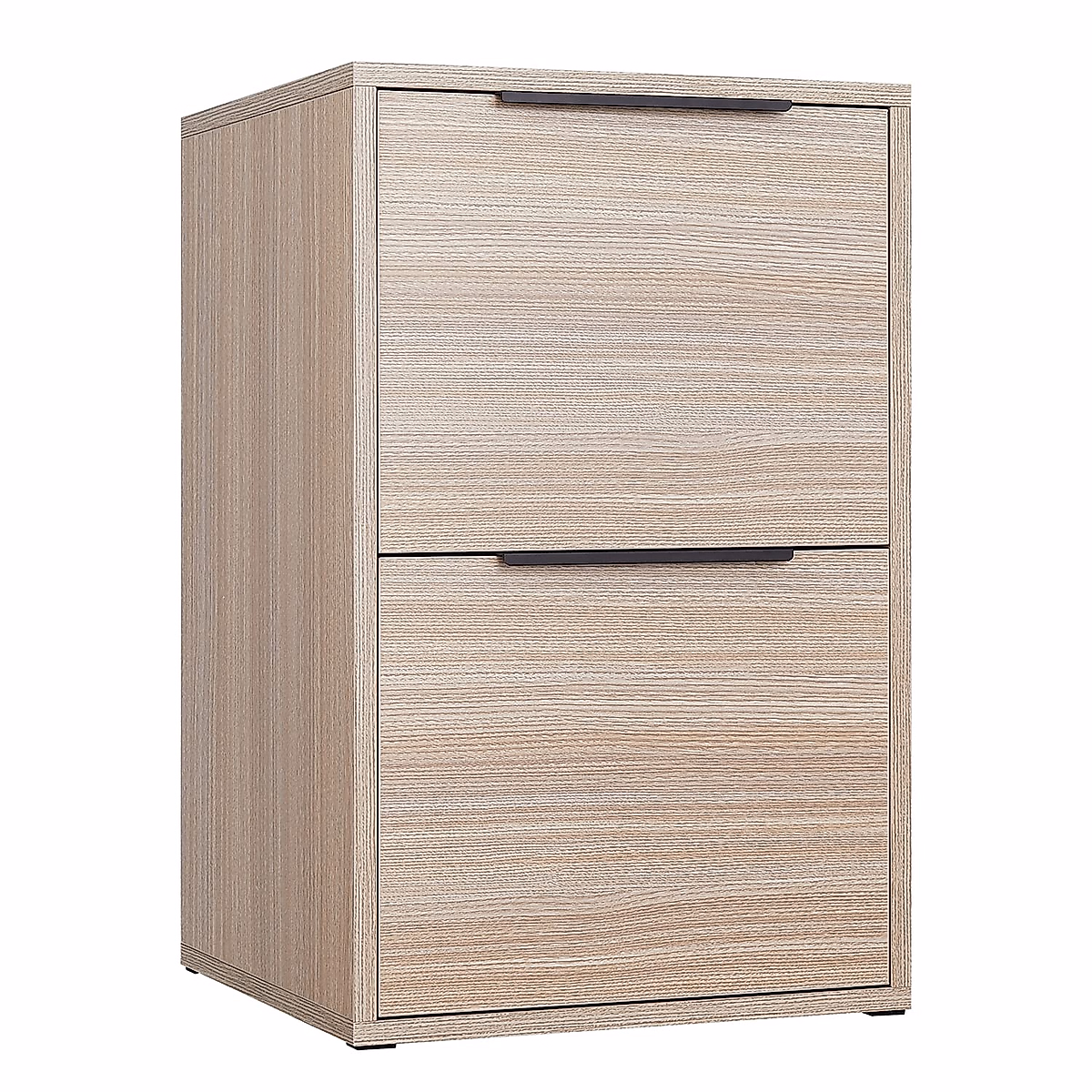 GREATMEET Wooden File Cabinet with 2 Drawer, Vertical Storage Filing Cabinet with Hanging Bars for Letter Size, 2 Drawer Filing Cabinets for Home Office, Beige