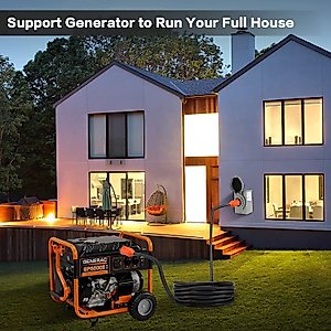 Finderomend 15 ft 50 Amp Generator Cord and Power Inlet Box Combo Kit,125/250 Volts,Generator Power Cord NEMA 14-50P to SS2-50R Extension Cord,for Home RV Backup Power Solution