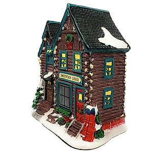 Nt Home Porcelain Christmas Holiday Village Lighted Mountain Lodge