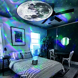 WANRAYW Star Projector, 15 in 1 Space Projector, Night Light with Remote Control, Galaxy Projector with Bluetooth Speaker, Moon Light for Bedroom/Game Room/Party, Romantic Star Light for Partners