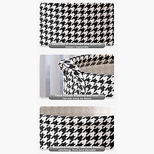 Laundry Basket with Handles,Blanket Basket Storage with Houndstooth,Foldable Fabric Bedroom Hamper,Dirty Clothes Hamper for Living Room,Baby Room (A)