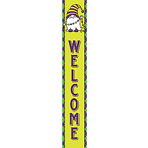 ZDX 2 PCS Mardi Gras Carnival Decor Banner Circus Carnival Baby Shower Carnival Birthday Party Porch Sign Hanging Flag for Home Front Door Yard Decoration Door Banner Sign (71' x 12'in)