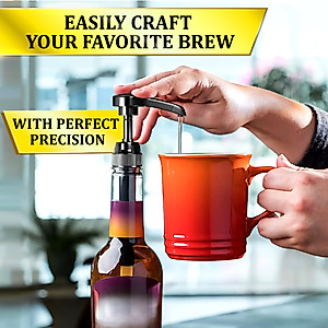 Black Pump Coffee Syrup Pumps - 4 Pcs Coffee Creamer Pump Dispenser Milk Pump for Gallon Black Cherry Juice Bottle Pumps Soda Can Pump - Ketchup Can Pump Half Gallon Pump Squirt Bottle Pump Reluen