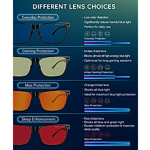 ANYLUV Blue Light Blocking Glasses for Men Premium Carbon Fiber Temples Mens Computer Gaming Glasses Rectangle Style UV400