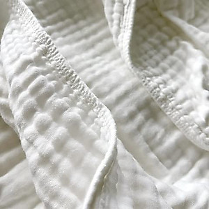 Breathable Adult Muslin “Swaddle” Blanket, 100% Cotton, “90” x 90” Inches, Queen One-Size, Hot Sleeper, Naturally Cooling, Soft Gauze Sheet, Sleeping & Throw (2 Layer Muslin, Natural White)