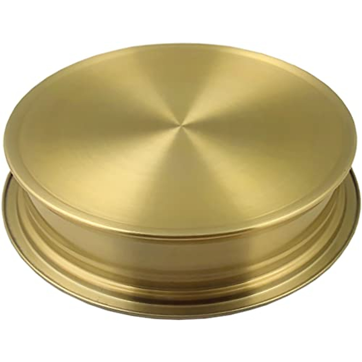 Communion Ware 2 Holy Wine Serving Trays with A Lid & 2 Stacking Bread Plates with A Lid + 80 Cups - Stainless Steel (Brass/Gold)