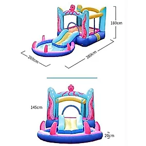 Baby Toys Bouncy Castles, Children's Inflatable Castle, Kid Slide Toys, Children's Playground Inflatable Trampoline, for Indoor and Outdoor