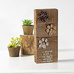 Primitives by Kathy String Art Box Sign, 5" x 12", A House is Not a Home Without Paw Prints