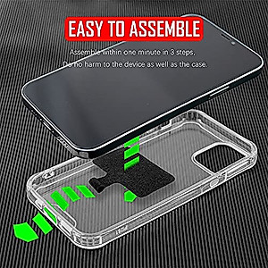 OLi Universal Shoulder Chain Cord Strap Cord for All Mobile Phone Cases Black Cord