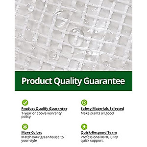 KING BIRD Upgraded 7 x 4.7 x 6.4 FT Walk-in Greenhouse for Outdoors, Thickened PE Cover & Heavy Duty Powder-Coated Steel, w/ Zippered Mesh Door & Screen Windows, 20 Sturdy Shelves for Garden, White