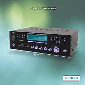 Pyle 4-Channel Wireless Bluetooth Power Amplifier Home Audio Receiver Bundle with Pyle Home 2-Way in-Wall in-Ceiling Speaker System