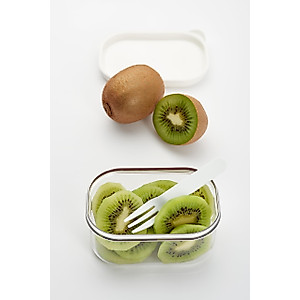 MEPAL, Take a Break Fruit Box with Lid and Fork Included, Ideal Container for Food Storage, Portable, BPA Free, Nordic Green, Holds 250ml|8.5 oz, 1 Count