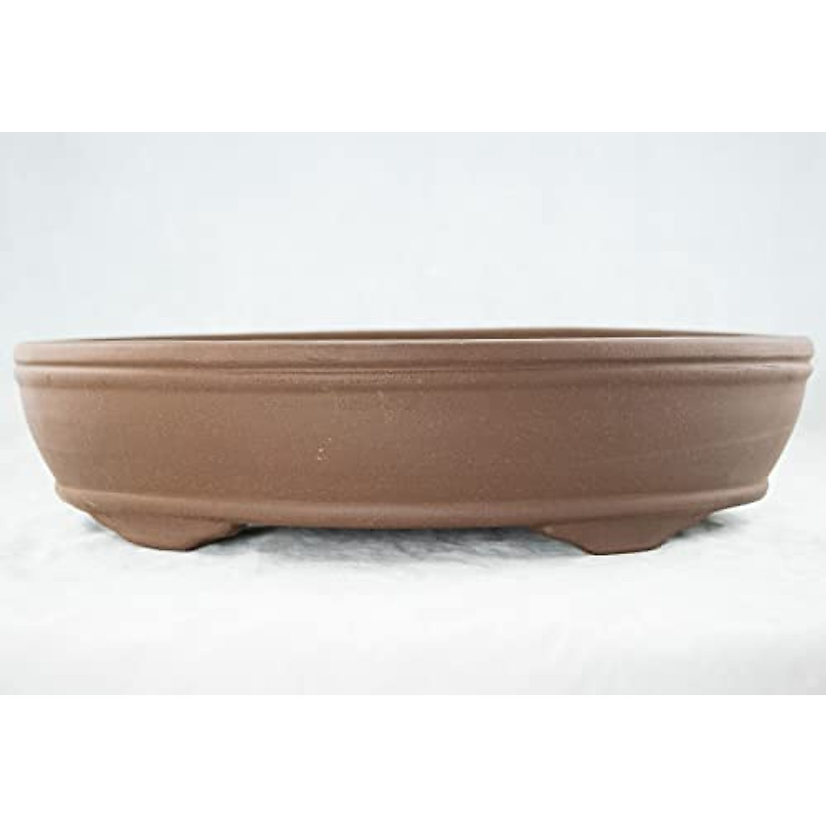 Calibonsai Oval Yixing Zisha Bonsai/Succulent Pot + Mesh 16 inch x 13 inch x 3.75 inch - Brown