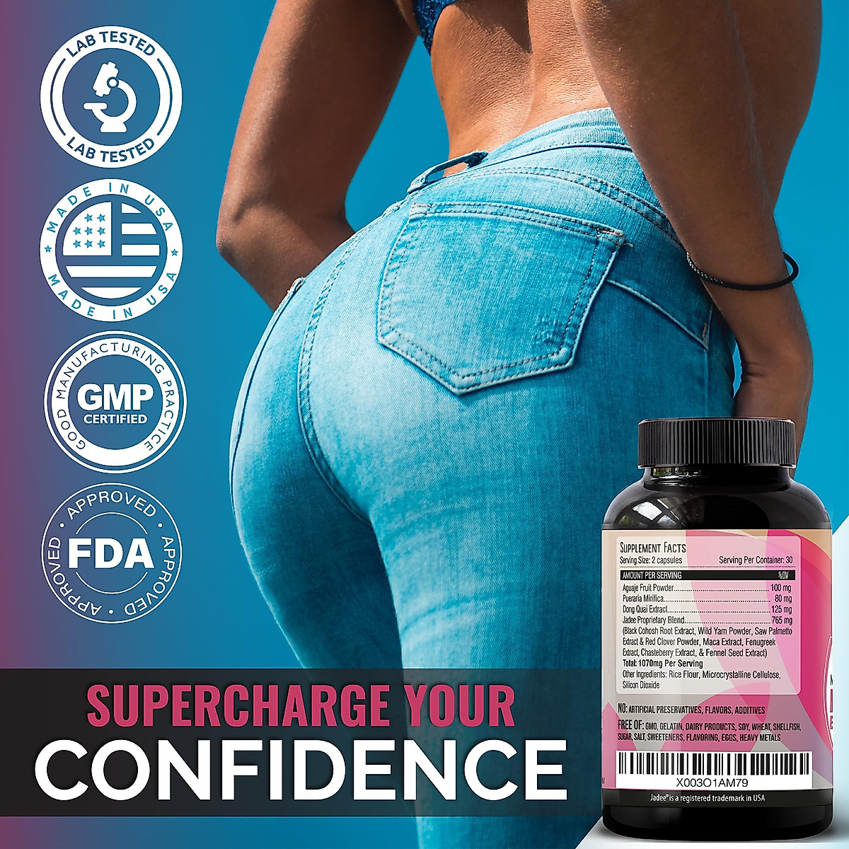 Butt Enhancer Pills for Big Booty & Curvy HIPS - Weight Gainer for Womens Curves Bigger Butt Pills for Women - Booty Builder Aguaje para Aumentar Gluteos y Caderas - Butt Growth Products