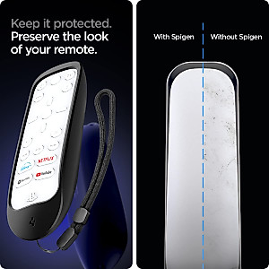 Spigen Silicone Fit Designed for PS5 Media Remote Cover Anti-Slip Protective Shock Absorption PlayStation 5 Media Remote Case (Metal Plate and Magnetic Included) - Black