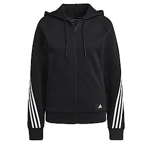 adidas Women's Sportswear Future Icon 3-Stripes Hooded Tracktop, Black, X-Large
