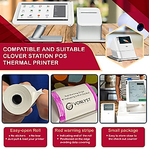 Vonlyst Thermal Receipt Paper Rolls 3 1/8" x 230' for Clover Station (06 rolls)