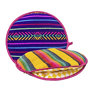 Authentic Mexican Cloth Tortilla Holder Warmer Pouch. Insulated Tortillera Mexicana Microwave Oven Safe for Corn, Flour Taco, Burrito, Quesadilla,Bread, Roti. Tortillero Termico de Tela Stripes
