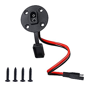 mankk 1FT 12AWG SAE Power Socket Sidewall Port SAE Quick Disconnect Universal Flush-Mountable Connector with 4 Screws for Connect Solar Panel,Solar Generator Battery Charger M-V-012