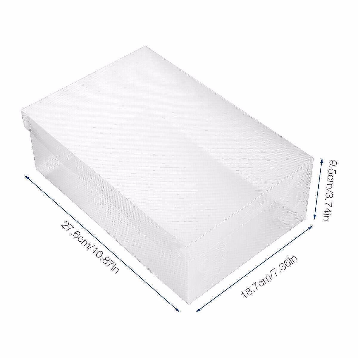 MNHW 10 Pack Plastic Stackable Shoe Storage Organizer Clear Drawer Box Metal Frame Bathroom organizer Shoe organizer Storage shelves Tool box Storage cabinet Closet organizer Kitchen storage Clo