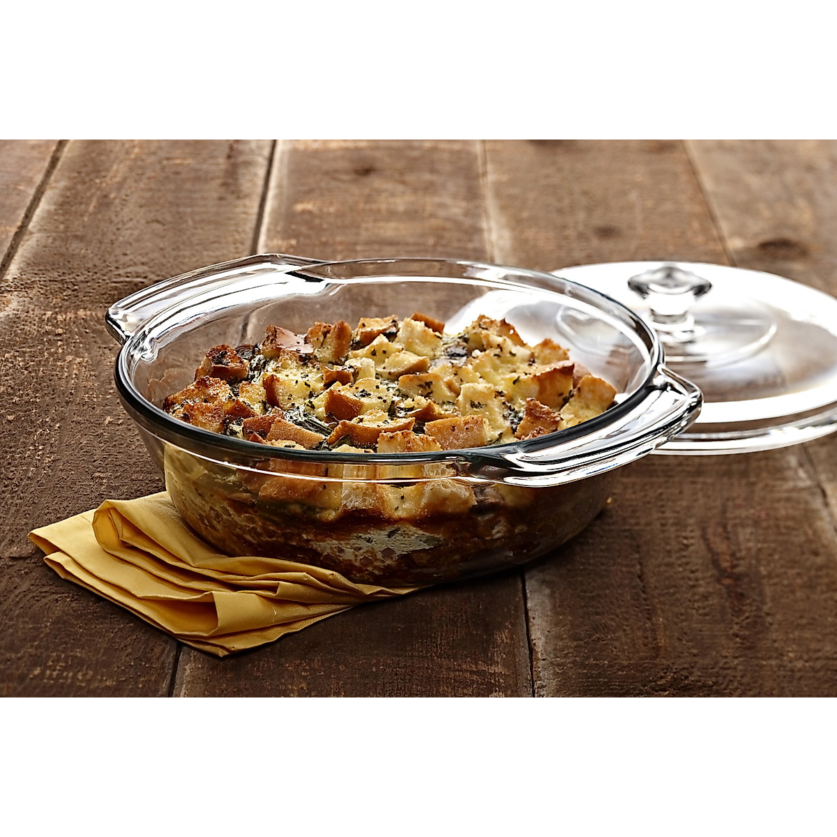 Anchor Hocking 2 Quart Round Glass Casserole Baking Dish, Medium