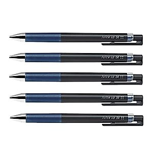 Pilot juice up 04 Retractable Gel Ink Pen, Ultra Fine Point 0.4mm, Navy Blue Black Ink, Value Set of 5