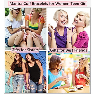 liforlove Best Friend Cuff Bracelet for Women Mantra Bracelets Engraved Stainless Steel Cuff Bangle Friendship Jewelry (I'd shank a bitch for you, right in the kidney)